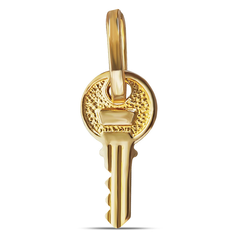 14k Gold Key Pendant — Marquise Jewelry